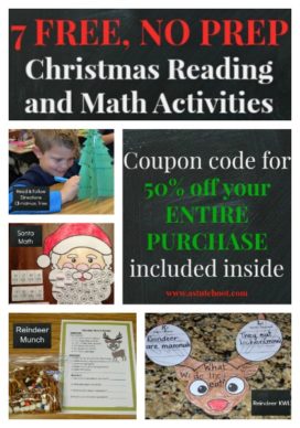 7 FREE, NO PREP Christmas Reading & Math Activities – Astute Hoot